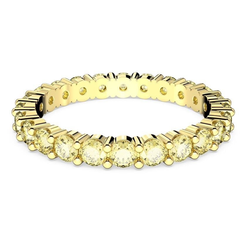 Matrix ring Round cut, Yellow, Gold-tone plated – Swarovski Lebanon