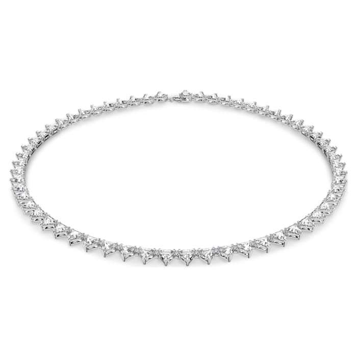 Millenia necklace Triangle, White, Rhodium plated – Swarovski Lebanon