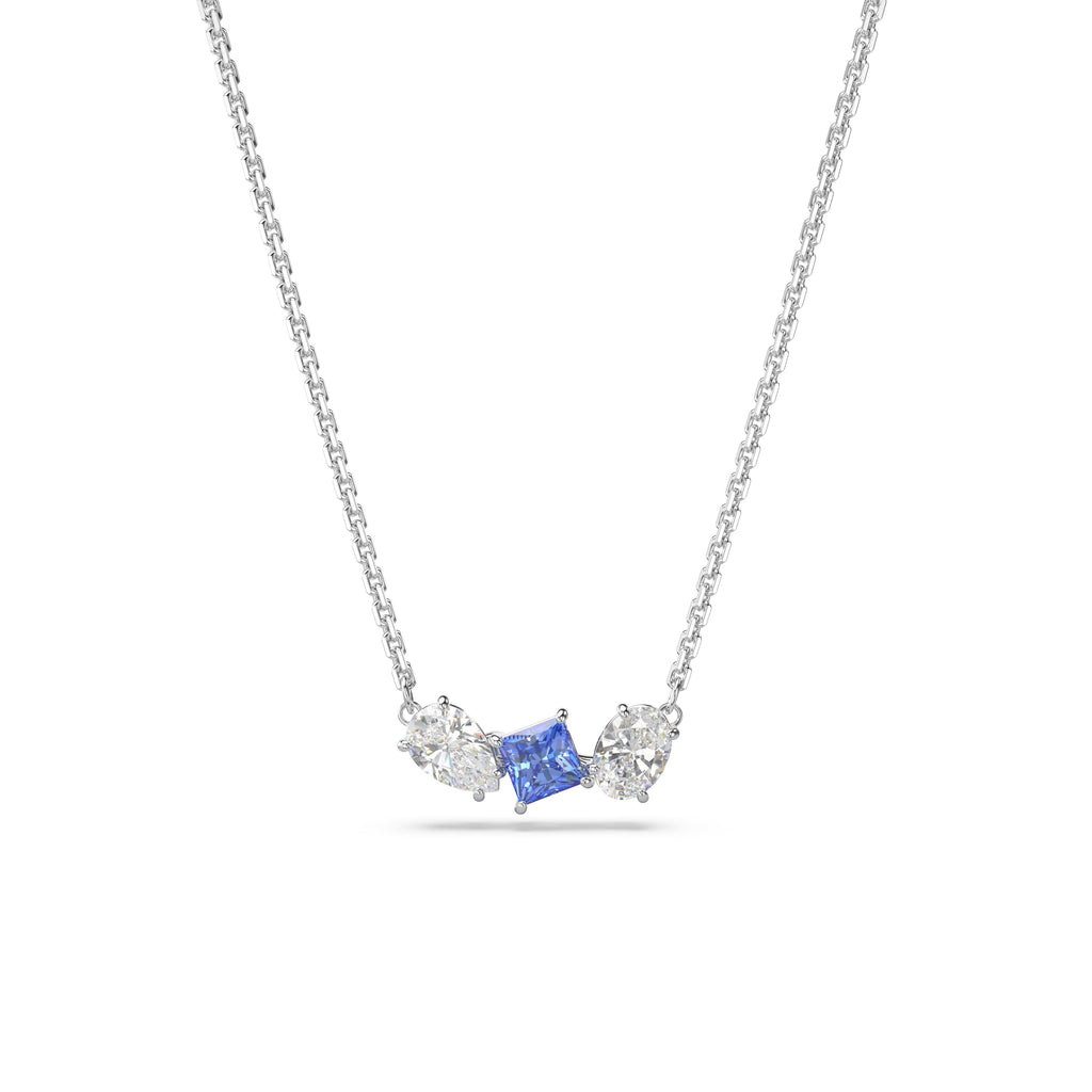Mesmera pendant, Mixed cuts, Blue, Rhodium plated – Swarovski Lebanon