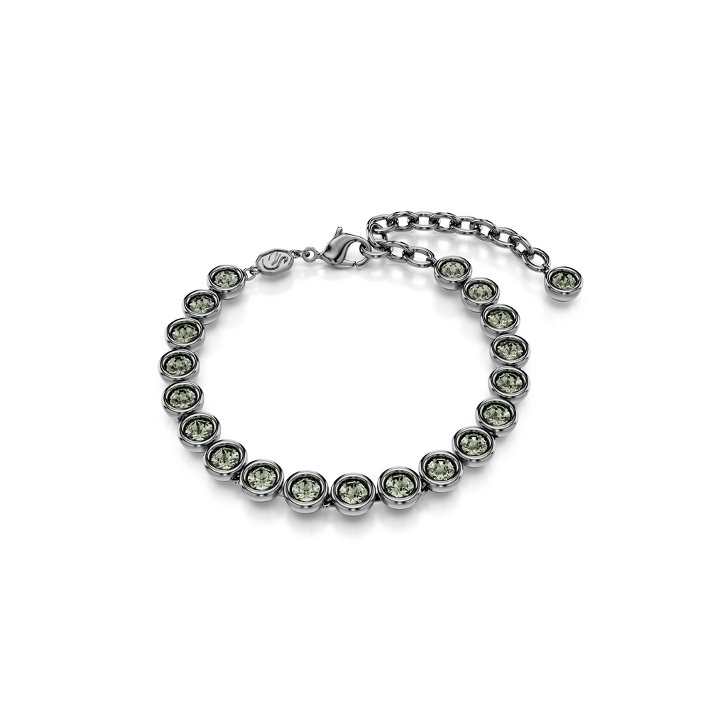 Imber Tennis bracelet, Round cut, Black, Ruthenium plated – Swarovski ...