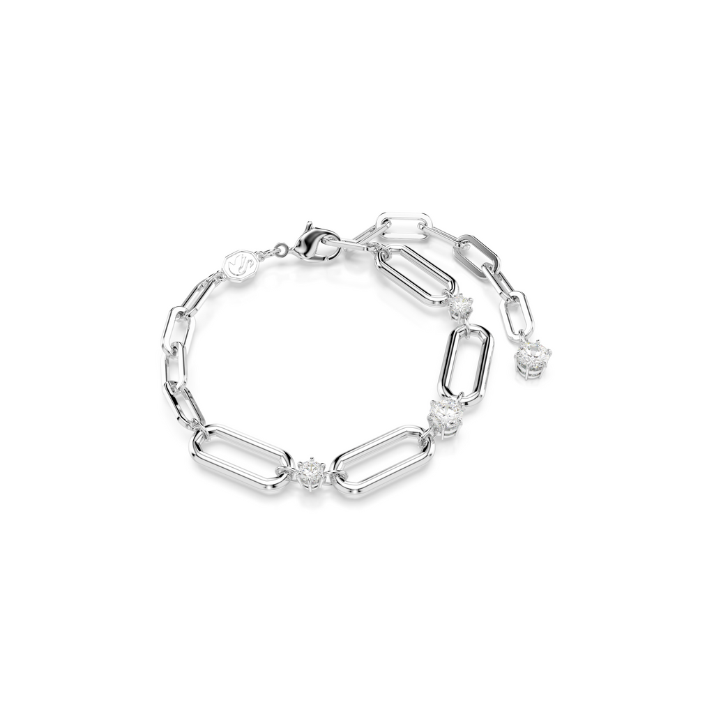 Dextera bracelet, White, Rhodium plated – Swarovski Lebanon
