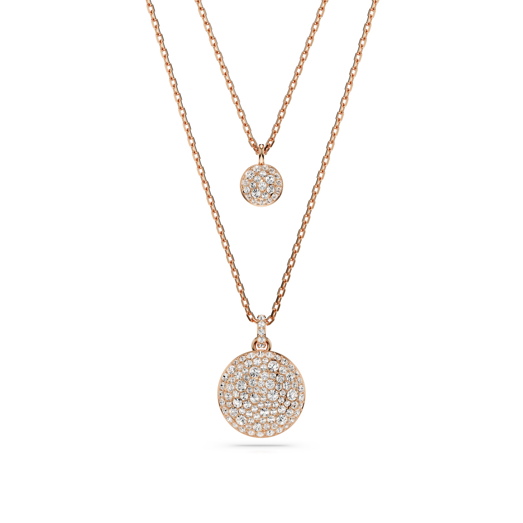 Meteora layered pendant, White, Rose gold-tone plated – Swarovski Lebanon