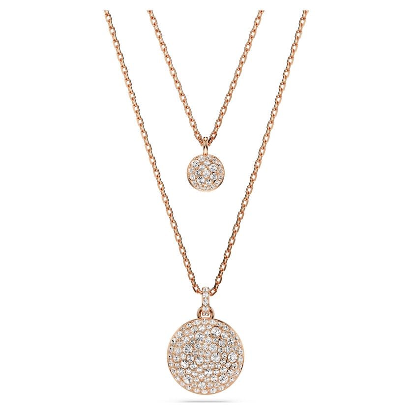 Meteora layered pendant, White, Rose gold-tone plated – Swarovski Lebanon