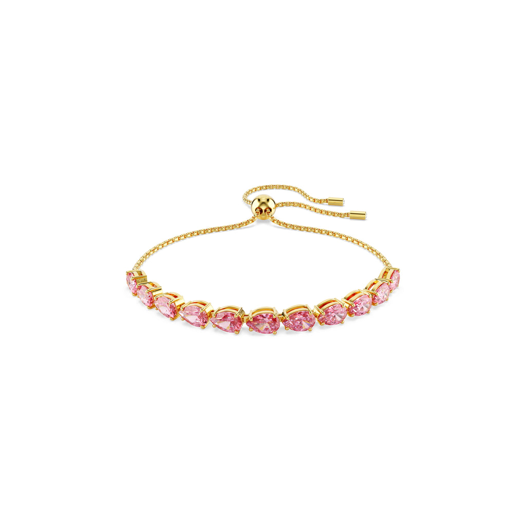 Matrix bracelet, Pear cut, Pink, Gold-tone plated – Swarovski Lebanon