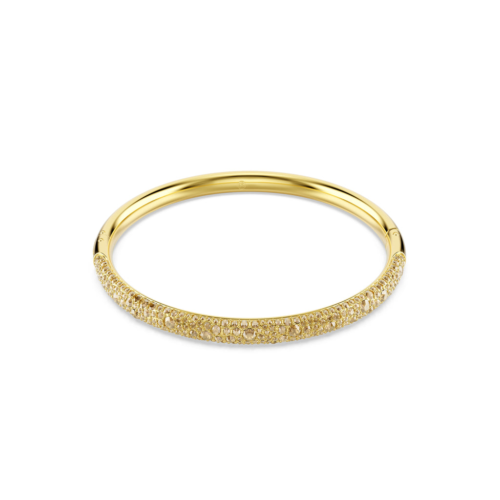 Sublima bangle, Snow pavé, White, Gold-tone plated – Swarovski Lebanon