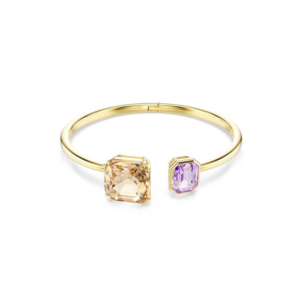 Millenia bangle, Octagon cut, Multicolored, Gold-tone plated ...