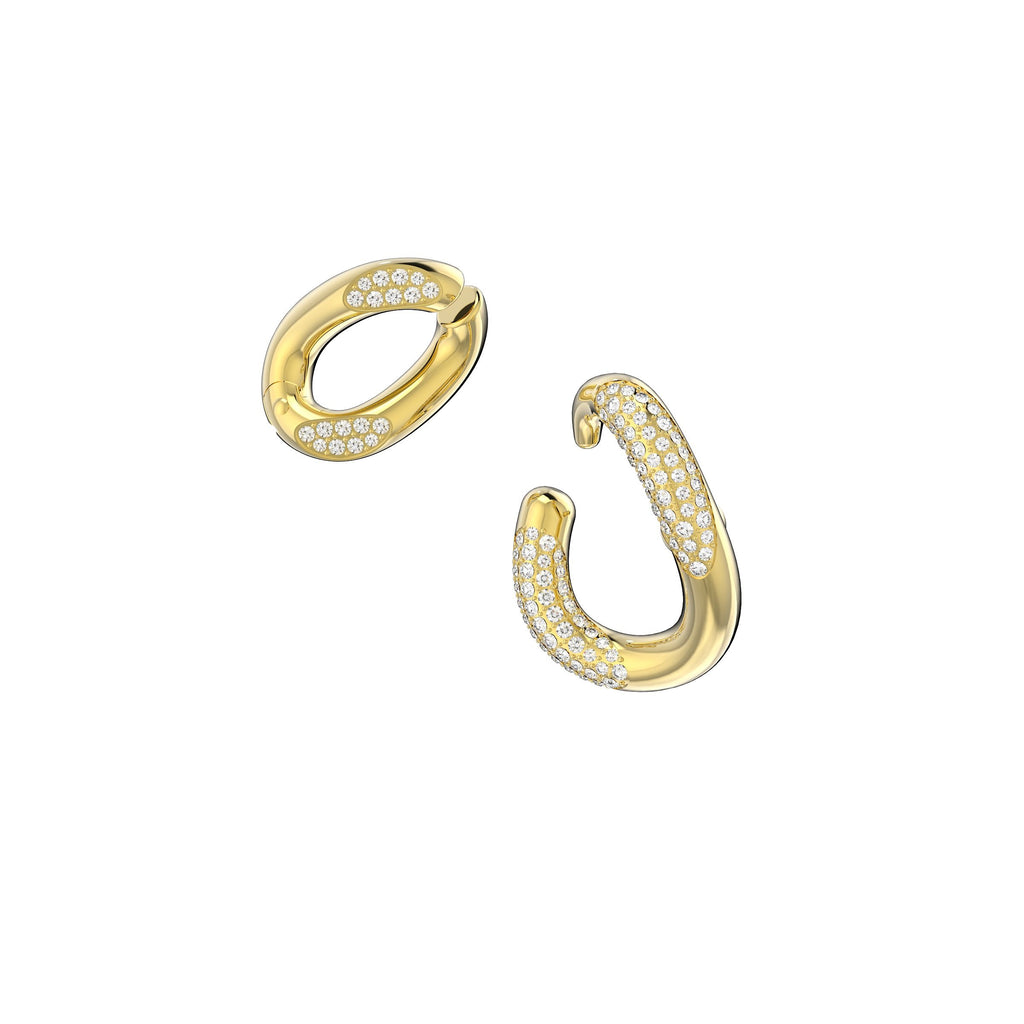 Dextera ear cuff, Single, Set, White, Gold-tone plated – Swarovski Lebanon